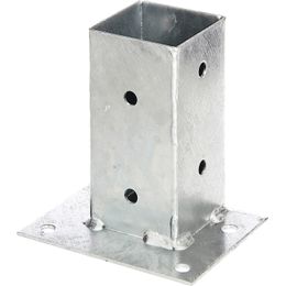 Aufschraubhülse Alberts, grau (feuerverzinkt), B:14,3cm T:15cm, Stahl, Bodenanker, feuerverzinkt, 71 x 71 mm