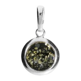 Kettenanh&auml;nger OSTSEE-SCHMUCK "OSTSEE-SCHMUCK Anh&auml;nger Paulina Anh&auml;nger Paulina", wei&szlig;, Schmuckanh&auml;nger, Damen, 10mm rund, Silber 925 (Sterlingsilber), 1,9 g, Kettenanh&auml;nger