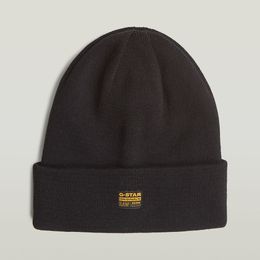G-Star Raw Beanie G-STAR "Effo Long Beanie", Damen, dk schwarz, Strick, Kunstfaser, unifarben, Mützen, mit Aufnäher vorn