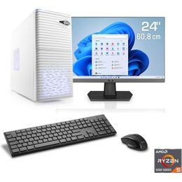 CSL Gaming-PC-Komplettsystem "Sprint V28817", Energieeffizienz: E (A-G), weiß, Microsoft Windows 11 Home (64 Bit), 8 GB RAM 500 GB SSD, Computer_Komplettsysteme