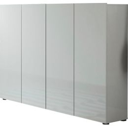 Schuhschrank Inosign "Mister", grau, B:160cm H:115cm T:34cm, FSC-zertifizierter Holzwerkstoff, Schränke, Breite 160 cm, 4 Türen, Hochglanz Lackierung