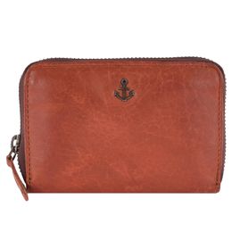Geldbörse Harbour 2nd "Seraphina", braun (cognac), Rindsleder, Kleinlederwaren, Wallet Brieftasche Geldbeutel mit charakteristischem Anker-Emblem