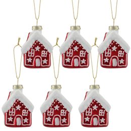 Christbaumschmuck "Glashänger Lebkuchenhaus", bunt, B:5cm H:7cm, LeGer Home by Lena Gercke, Weihnachtsbaumschmuck, mit Glitzereffekt