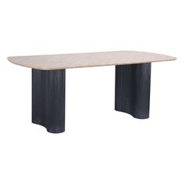 Esstisch OTTO HOME "Bessonville", schwarz (eichefarben, schwarz, eichefarben), B:200cm H:76cm T:100cm, Tische, Esstisch, Tischplatte in Fischgr&auml;toptik, Beine mit Rillenstruktur, H&ouml;he 76 cm