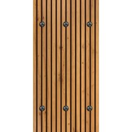 Wandgarderobe queence "Paneel Holz Optik", braun, B:50cm H:100cm T:2cm, Acrylglas, Garderobenpaneele, Wandpaneel aus Acrylglas inkl. 6 Edelstahlhaken in schwarz matt