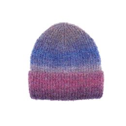 Strickmütze CAPO, Damen, lila (blau, lila), Strick, Materialmix, mehrfarbig, Mützen, Wollanteil, Bouclè-Garn, Farbverlauf