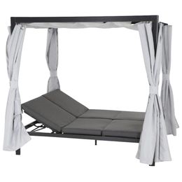 Loungebett siena GARDEN "Waikiki", grau (anthrazit), B:150cm H:200cm T:206cm, Bezug: 100% Polyester, Sofas