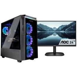 Captiva Gaming-PC-Komplettsystem "Advanced Gaming I75-606 TFT Bundle", Energieeffizienz: E (A-G), schwarz, Microsoft Windows 11 Home (64 Bit), 16 GB RAM 1.000 GB SSD, Computer_Komplettsysteme
