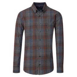 Langarmhemd Casamoda "Casamoda Freizeithemd kariert", Herren, Gr. 4XL, Normalgrößen, dunkelorange, 100% Baumwolle, kariert, comfort fit, Hemden