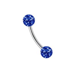 Adelia&acute;s Augenbrauenpiercing ADELIA&acute;S "Piercing Augenbrauenpiercing", blau (dunkelblau), Piercings, Damen, 3, Titan, Titan Banane mit 2 mini Ferido Epoxy Kugeln