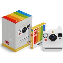 Polaroid Sofortbildkamera "Now+ Gen 3 + Farbfilm-Paket (8 Fotos)", weiß, B:15,02cm H:11,22cm T:9,6cm, Fotokameras