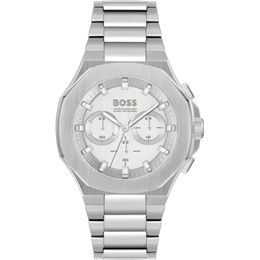 Chronograph BOSS "TAPER", silber (silberfarben), Armbanduhren, Herren, Quarzuhr, Herrenuhr, Armbanduhr, Stoppfunktion, Edelstahlarmband