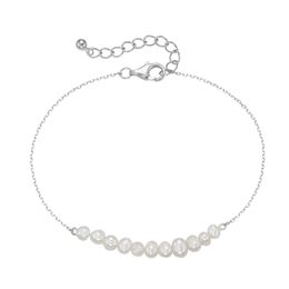 Armband Smart Jewel "mit Süßwasser-Perlen, Silber 925", silber, Armbänder, Damen, 19cm, Silber 925 (Sterlingsilber)