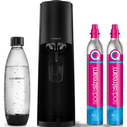 Wassersprudler SodaStream "TERRA Bundle", schwarz, B:19,8cm H:43,7cm T:19,8cm, Kunststoff, Wassersprudler, SodaStreamWassersprudler,CO2-Zylinder+ 1L Kunststoff-Flasche