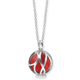 Kette mit Anhänger Engelsrufer "Powerful Stone Roter Jaspis, ERN-HEALPARA-RJ-XS" Gr. XS, bunt (silberfarben, rot), Halsketten, Damen, XS, Silber 925 (Sterlingsilber), L: 50, mit Jaspis