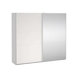 Schwebetürenschrank Home Affaire "Como, Kleiderschrank, Schlafzimmerschrank", weiß, spiegel, B:244cm H:221cm T:66,6cm, FSC-zertifizierter Holzwerkstoff, Schränke, 1 Schwebetür, 1 Spiegelschiebetür, Kleiderstange, Einlegeboden