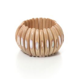 Armband "Olivia", Damen, Gr. Holz, beige (natur), Collezione Alessandro, Armb&auml;nder Armband