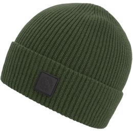 Beanie Chillouts "Karl Hat", Herren, grün (khaki), Rippstrick, Obermaterial: 100% Baumwolle, unifarben, Mützen, Einheitsgröße, flexibel ca. 53-62 cm, vielseitig kombinierbar