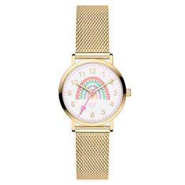 Quarzuhr Cool Time "The Cool Rainbow", goldfarben, Armbanduhren, Kinder, Armbanduhr, Edelstahlarmband, Kinderuhr, Mädchen, analog