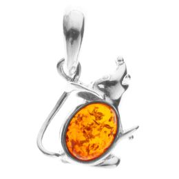 Kettenanh&auml;nger OSTSEE-SCHMUCK "OSTSEE-SCHMUCK Anh&auml;nger M&auml;uschen Anh&auml;nger M&auml;uschen", wei&szlig;, Schmuckanh&auml;nger, Damen, 22 x 14mm, Silber 925 (Sterlingsilber), 1,5 g, Kettenanh&auml;nger