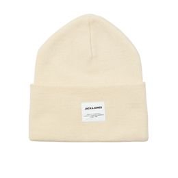 Jack & Jones Beanie JACK & JONES "JACLONG KNIT BEANIE NOOS", Damen, antique weiß, Strick, Kunstfaser, unifarben, Mützen