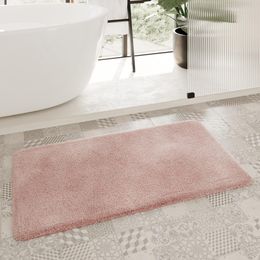 Badematte HOMIE LIVING "Porto Azzurro", rosa (puder rosa), H:30mm, Polyester, Badematten, Badteppich, uni, rechteckig & rund, waschbar, Badezimmerteppich