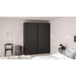 Schwebetürenschrank Home Affaire "Como, Kleiderschrank, Schlafzimmerschrank", schwarz matt, B:178,5cm H:221cm T:66,6cm, FSC-zertifizierter Holzwerkstoff, Schränke