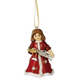 Dekofigur Goebel "Engel Jahresengelglöckchen 2025", rot, B:6cm H:9,5cm T:6cm, Porzellan, Dekofiguren, 6 x 6 x 9,5 cm