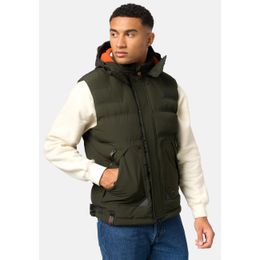 Steppweste STONE HARBOUR "Egoor", Herren, Gr. S (48), grün (olivgrün), Oberstoff: 94, 5% Polyester, 5, 5% Elasthan, Futter: 100% Polyester, Wattierung: 100% Polyester, regular fit hüftbedeckend, hoch geschlossener Ausschnitt, Westen, Sportliche Outdoorweste mit abnehmbarer Kapuze