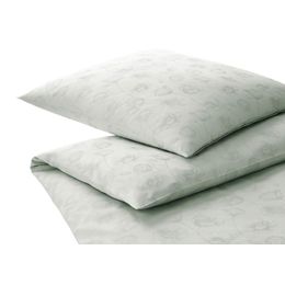 Bettwäsche Elegante "Poppy", pastellgrün, B/L: 155cm x 220cm, 1 Stk., 1 Stk., Jacquard-Satin, B/L: 80cm x 80cm, 2 Stk., Jacquard-Satin, Obermaterial: 100% Baumwolle, Bettwäsche, angenehmes Hautgefühl