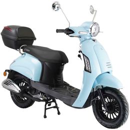 Motorroller Gt Union "Massimo 25", schwarz (babyblau matt, schwarz), Motorroller, mit Topcase, 25 km/h, Luftgek&uuml;hlter Motor, B:67cm H:115cm L:189cm