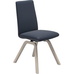 Polsterstuhl stressless "Laurel", blau (oxford blau paloma, eiche gekalkt), B:49cm H:92cm T:59cm, Leder PALOMA: PALOMA ist ein durchgefärbtes Semianilin-Möbelleder mit natürlicher Narbung., Stühle, Low Back, Größe M, mit schräggestellten Beinen in Eiche gekalkt