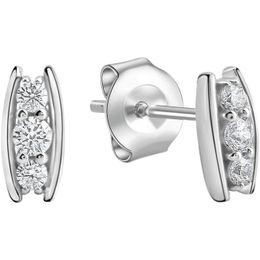 Paar Ohrstecker Firetti "Schmuck Geschenk Silber 925 Ohrschmuck Ohrringe", silber (silberfarben, kristallweiß, kristallweiß), Ohrringe, Damen, Silber 925 (Sterlingsilber), mit Zirkonia (synth.)