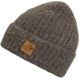 Beanie Chillouts "Ines Hat", Damen, braun (schwarz braun), Grobstrick, Kunstfaser, meliert, Mützen, Strickmütze in leicht melierter Optik