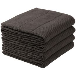 Handtücher Schiesser "Turin aus 100% Baumwolle in dezenter Reiskornoptik", dunkelgrau, B:50cm L:100cm, Frottier, Obermaterial: 100% Baumwolle, Handtücher, MADE IN GREEN by OEKO-TEX