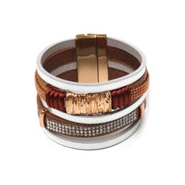 Armband "Valea", Damen, Gr. Leder, gold (broncefarbig), Collezione Alessandro, Armb&auml;nder Armband