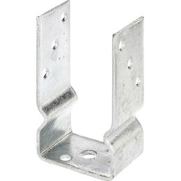 U-Pfostenträger Alberts, grau (feuerverzinkt), B:8,1cm T:6cm, Stahl, Bodenanker, feuerverzinkt, lichte Breite 81 mm
