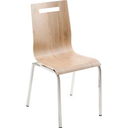 mayer Sitzm&ouml;bel Stapelstuhl MAYER SITZM&Ouml;BEL "myLIFE", braun (davos, eiche, chrom), B:53cm H:87cm T:55cm, Furnier, St&uuml;hle, Stapelstuhl