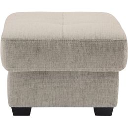 Hocker MR. COUCH "Pierre de Luxe", novaclean senseo 6 taupe, B:61cm H:47cm T:61cm, 95% Polyester / 5% Nylon, Hocker, Mit Boxpring-Taschenfederkern