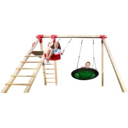 Nestschaukel Weka "Tabaluga", beige (natur), Schaukeln, KinderB:385cm H:240cm T:290cm, Holzwerkstoff, Klettereinheit & Nestschaukel, BxTxH: 385x290x240 cm, B:385cm H:240cm T:290cm