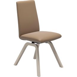 Polsterstuhl stressless "Laurel", braun (almond paloma, eiche gekalkt), B:49cm H:92cm T:59cm, Leder PALOMA: PALOMA ist ein durchgefärbtes Semianilin-Möbelleder mit natürlicher Narbung., Stühle, Low Back, Größe M, mit schräggestellten Beinen in Eiche gekalkt
