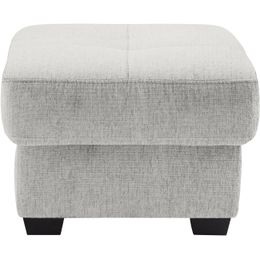 Hocker MR. COUCH "Pierre de Luxe", novaclean senseo 4 silber, B:61cm H:47cm T:61cm, 95% Polyester / 5% Nylon, Hocker, Mit Boxpring-Taschenfederkern