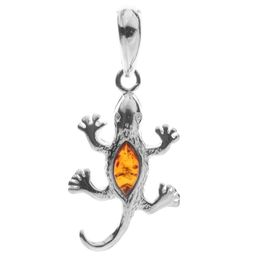 Kettenanhänger OSTSEE-SCHMUCK "OSTSEE-SCHMUCK Anhänger Salamander Anhänger Salamander", weiß, Schmuckanhänger, Damen, 29 x 13mm, Silber 925 (Sterlingsilber), 1,4 g