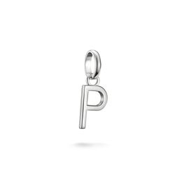 Charm Buchstabe Thomas Sabo "Charm Alphabet/Buchstabe - Connect", silber (silberfarben), Charms, Damen, P, Silber 925 (recycelt)
