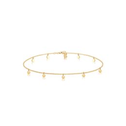 Collier Elli "Choker Plättchen Coins Matt 925 Silber", gold, Halsketten, Damen, 36, ohne Stein, Silber 925 (Sterlingsilber), L: 36