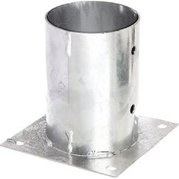 Aufschraubhülse Alberts, grau (feuerverzinkt), B:18cm T:14,7cm, Stahl, Bodenanker, feuerverzinkt, Ø121 mm