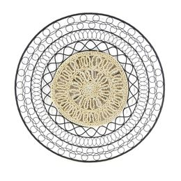 Wandbild Art for the home "Rotan Mandala Rund", schwarz (farbe bild(er): schwarz), B:76cm H:76cm T:5,5cm Ø:5,5cm, Metall, Bilder, Metal Art ration Luxus Rattan Rotan Mandala 76 cm