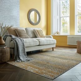 Teppich FLAIR RUGS "Camino", gelb, B:120cm H:8mm L:160cm, Kunstfaser, Teppiche, Flachgewebe, Skandi, Esszimmer, Wohnzimmer, Flur