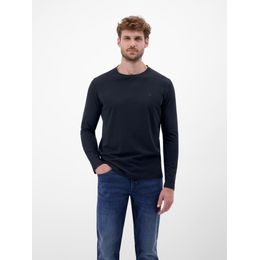 Longsweatshirt Lerros "Lerros Basic-Longsleeve", Herren, Gr. L, classic navy, 100% Baumwolle, Sweatshirts