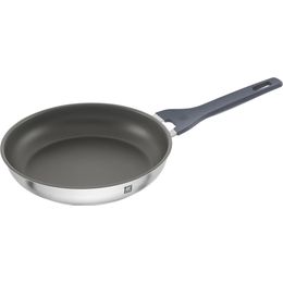 Bratpfanne Zwilling "Simplify", silber (silberfarben, grau), Ø:24cm, Pfannen, Keramikbeschichtung, Stay-Cool-Griffe, Sandwichboden